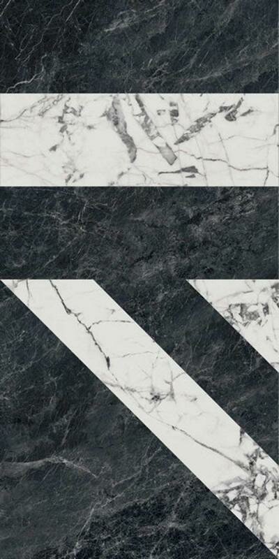 Керамогранит Kerama Marazzi Бьянко Неро SG565422R 60x120 Лаппатированная Белый, Черный