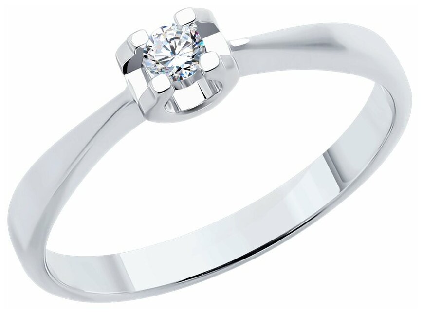 Кольцо помолвочное, белое золото, 585 проба, бриллиант