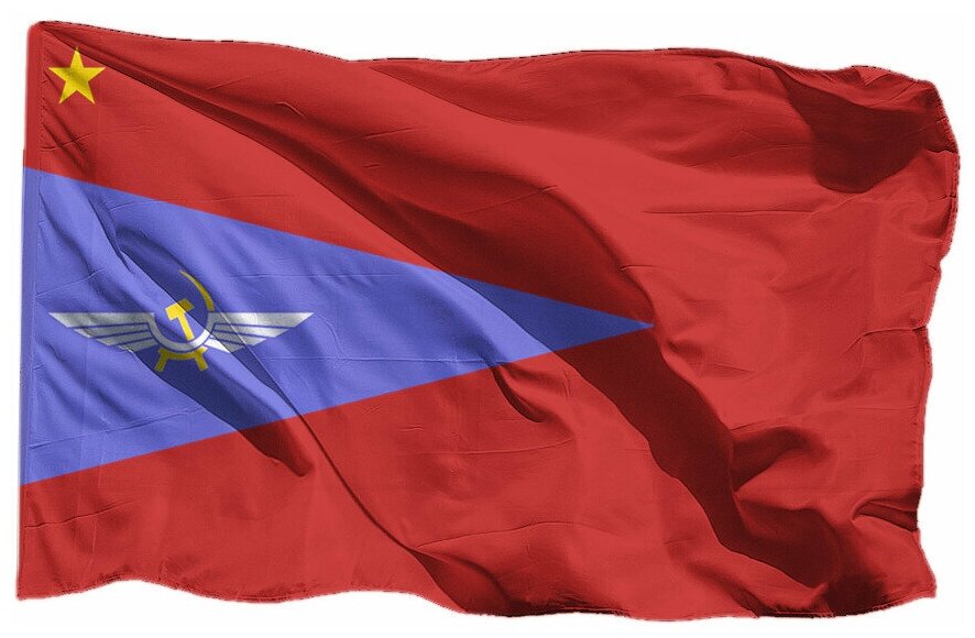 Флаг гражданского флота авиации СССР на сетке, 90х135 см для уличного флагштока