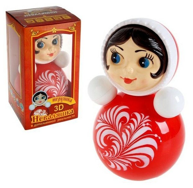 Неваляшка "Девочка расписная" 260 мм, в коробке, для детей от 3 лет