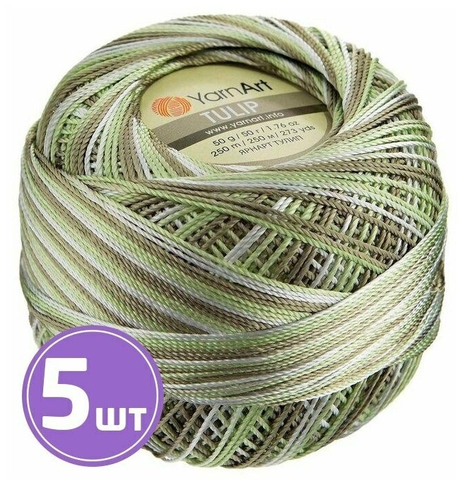 Пряжа YarnArt TULIP (451), мультиколор, 5 шт. по 50 г