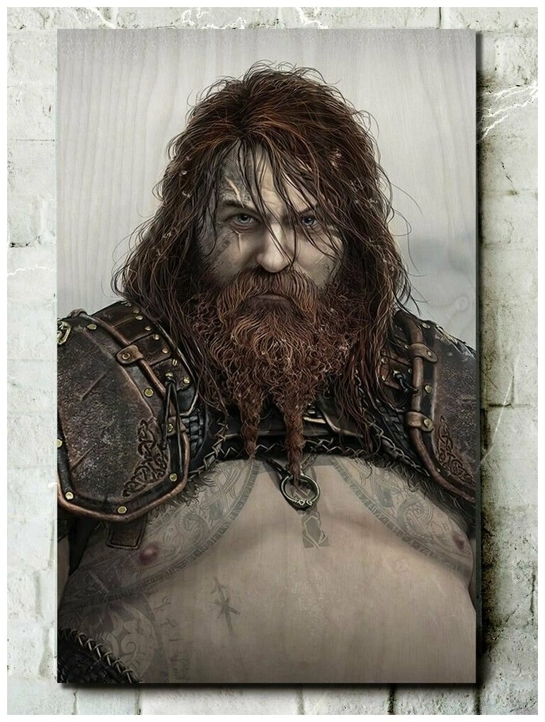 Картина интерьерная на дереве Игра God Of War Ragnarok - 16000
