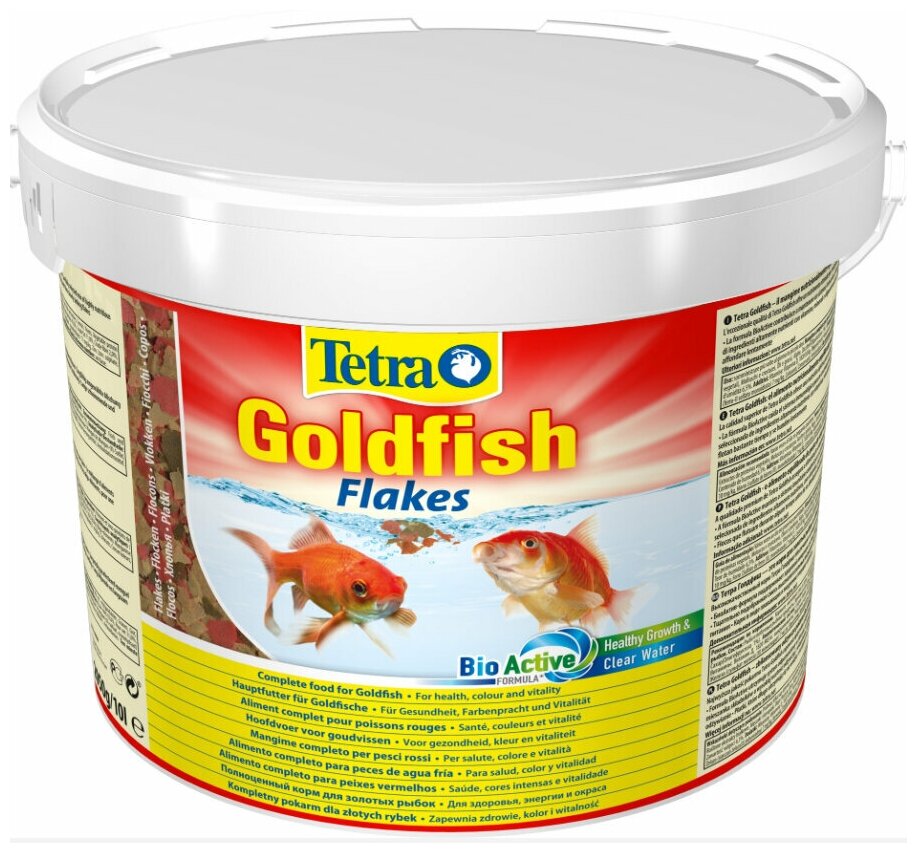 Корм Tetra Goldfish Flakes, хлопья, для всех видов золотых рыбок, 10 л