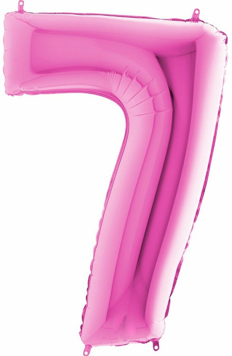 Воздушный шар Цифра 7, Розовый, 101 см