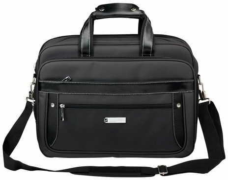 Сумка для документов с отделением для ноутбука BRAUBERG Carbon, 31х41х13 см, отделение для планшета и ноутбука 15,6, ткань, графит