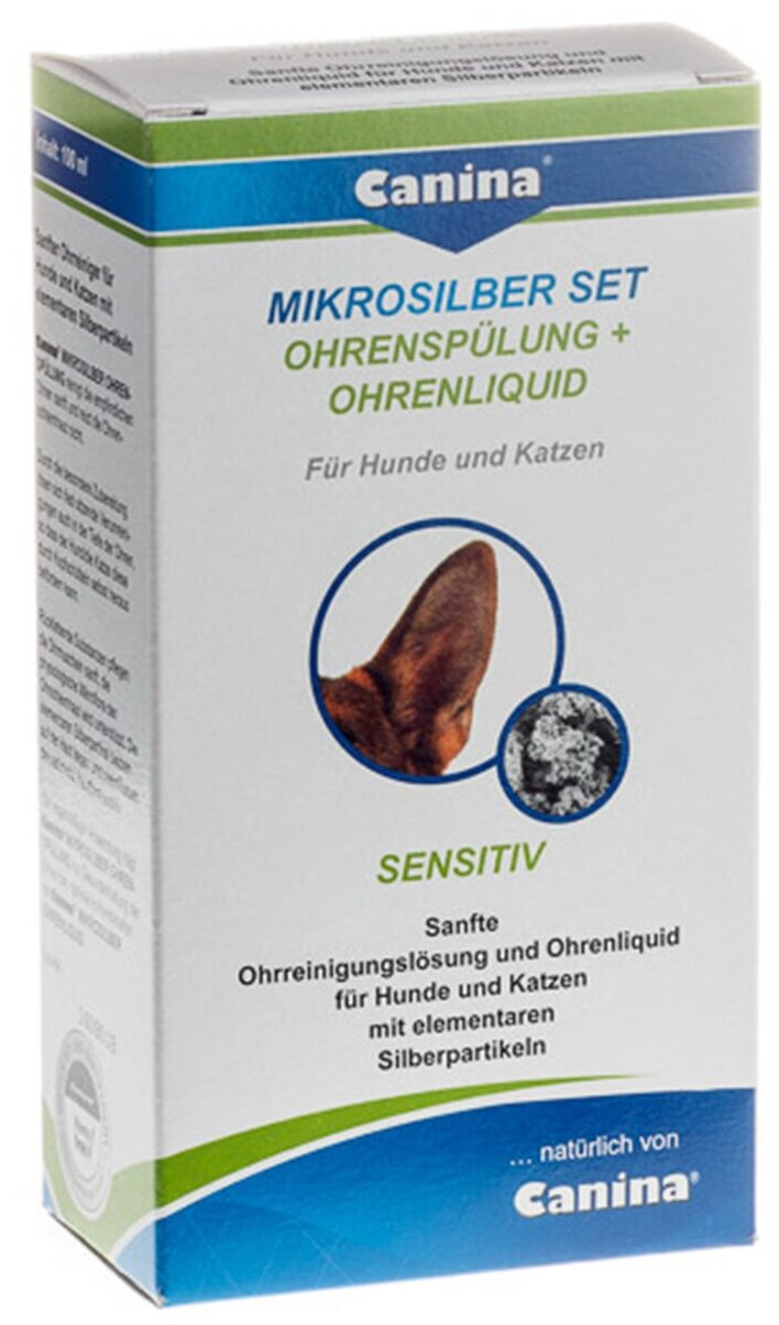 Canina Set Mikrosilber набор для ухода за ушами собак и кошек с микросеребром (1 шт)