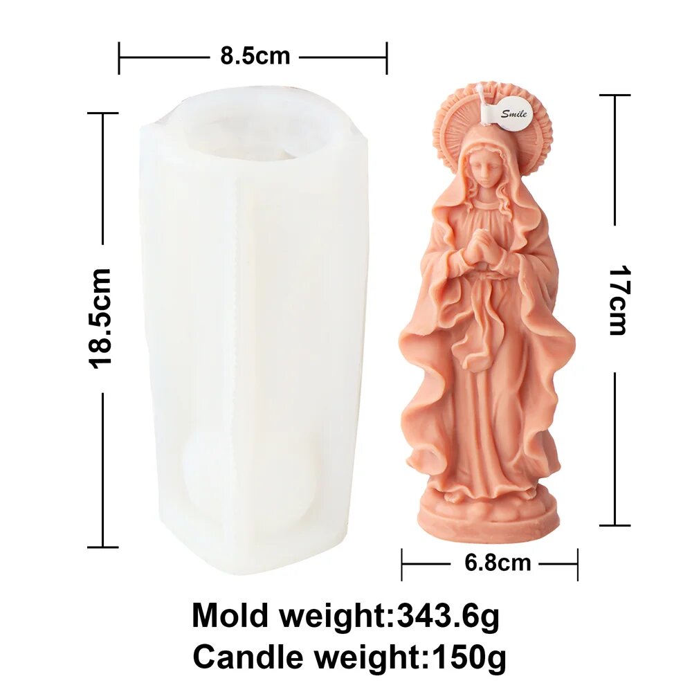 Силиконовая форма для свечей Девы Марии Holy Blessing Virgin Mold 3