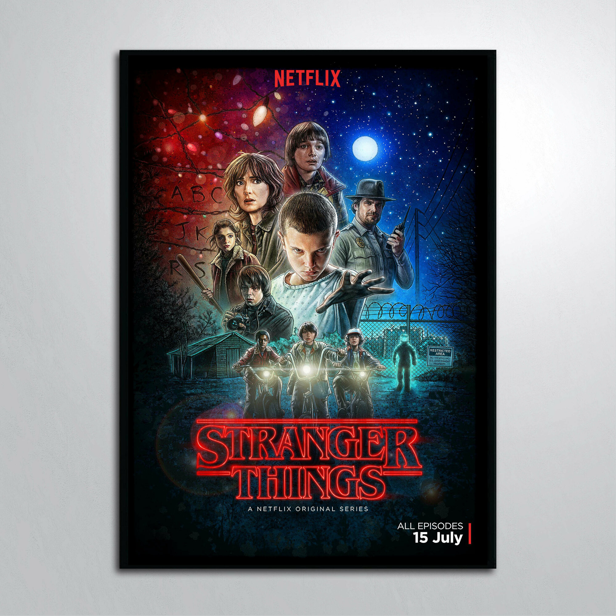 Постер без рамы/Очень странные дела 1 сезон Stranger Things (А2/420х594)