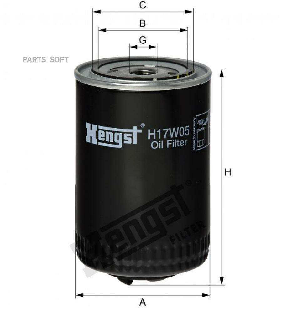 HENGST H17W05 Фильтр масляный