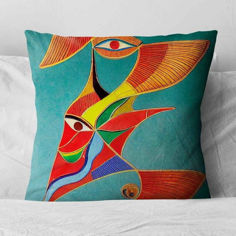 Чехол для подушки Глаза Пикассо велюр 40х40