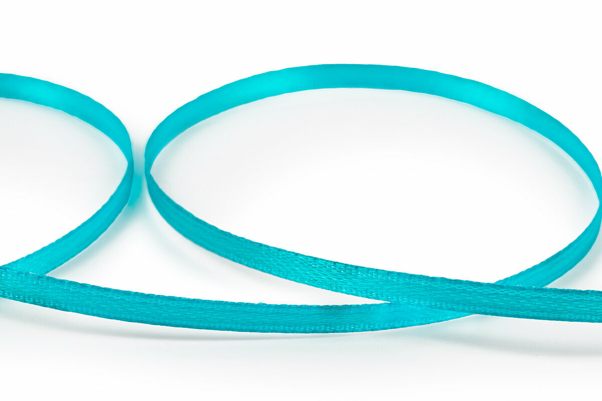 Лента атласная 3 мм (1/8 ") Gamma AL-3P двухстор. 91.4 м №047 лазурный