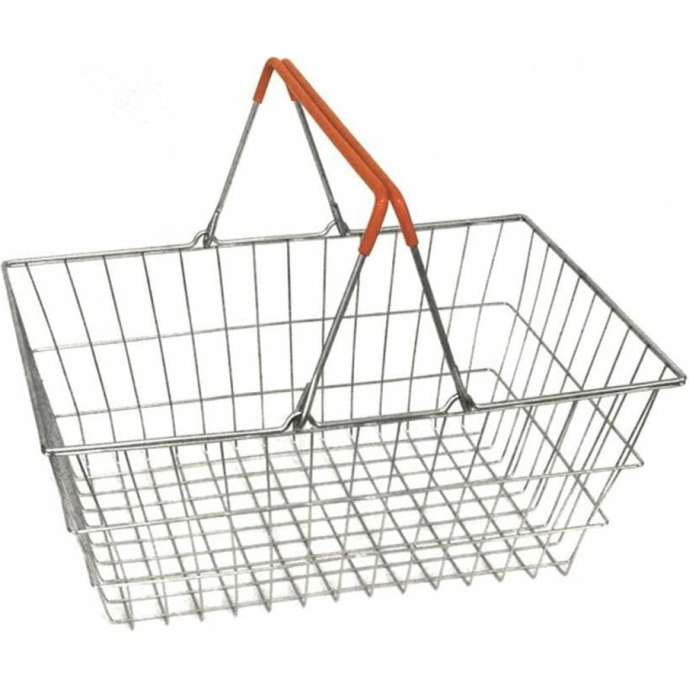 Покупательская корзина ООО Комус MDM_ ТО-1.1 цинк, красные ручки, в упаковке 5 шт. 827103