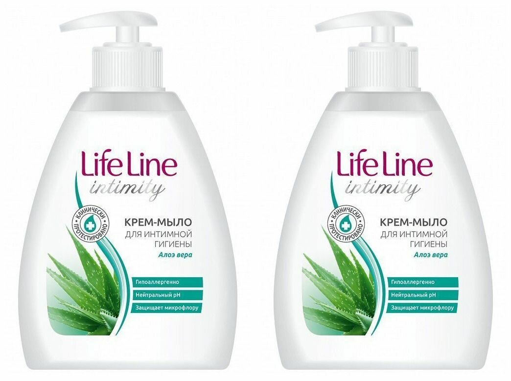 Life Line Крем-мыло жидкое для интимной гигиены Алоэ вера, 280 мл - 2 шт