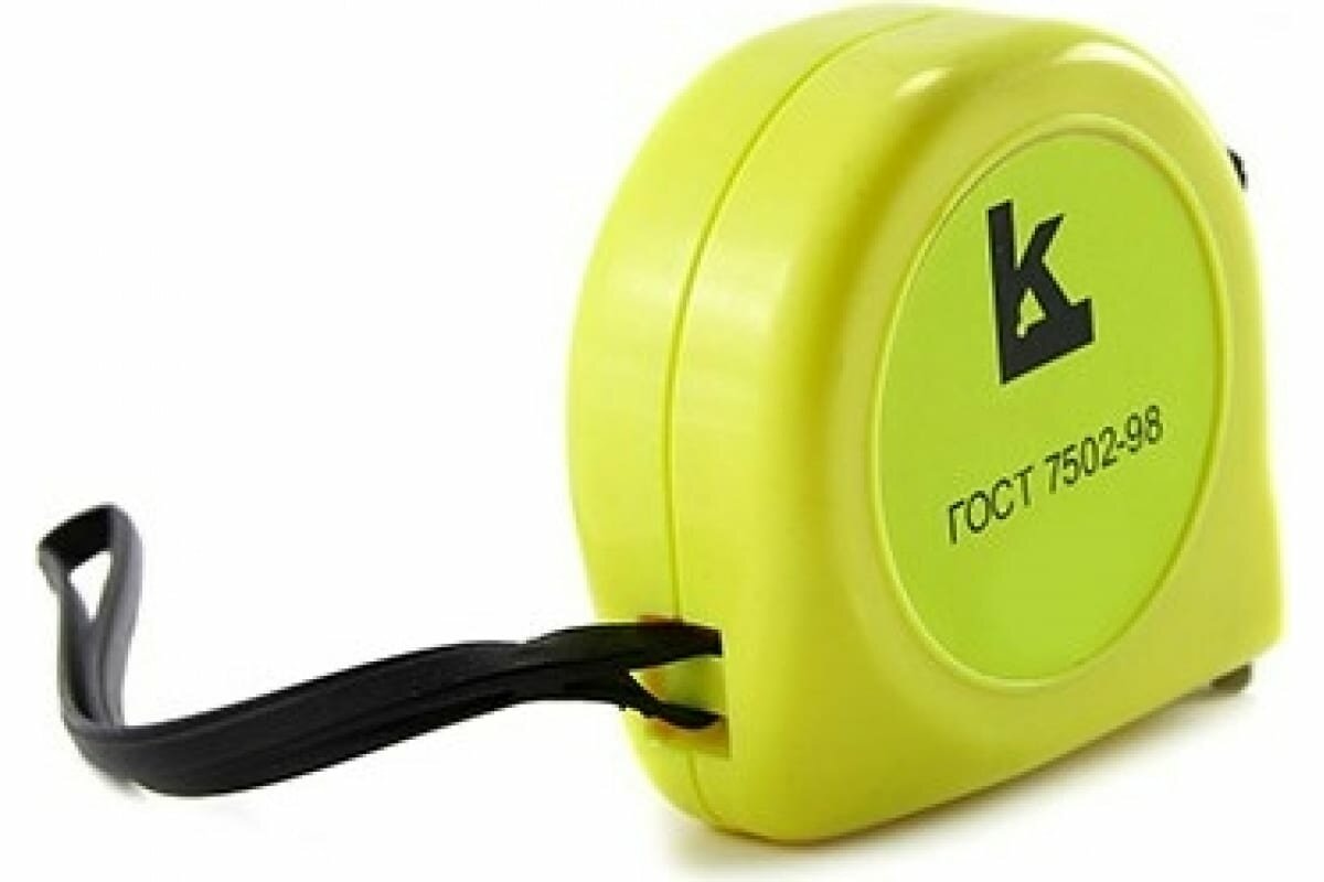 Рулетка строительная калиброн 10 м Р10УЗД с металлической лентой шириной 25 мм, жёлтая, без автостопа