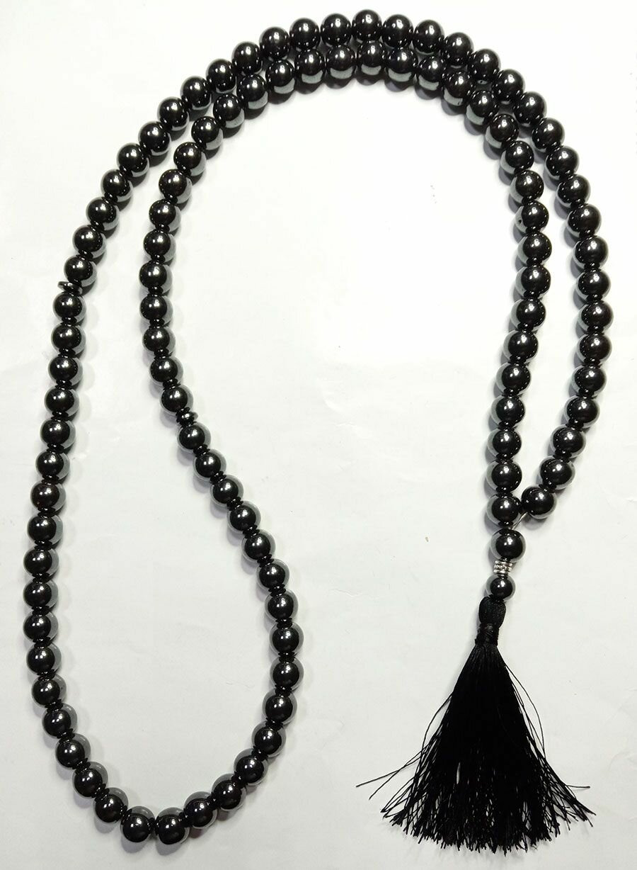 Четки мусульманские из гематита 99 бусин, диаметр каждой бусины 12 мм. в коробке