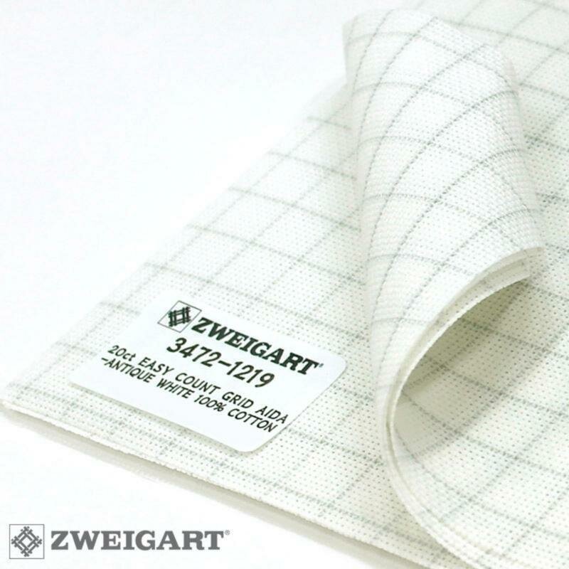 Канва для вышивания Zweigart 3472/1219 Easy Count extra fine 20 (36х46см) белая со смываемой разметкой