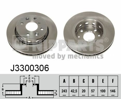 Диск тормозной передний J3300306 NIPPARTS