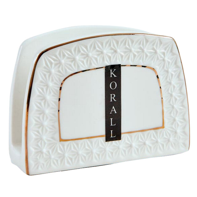 Салфетница KORALL "Снежная королева", 11х4х7.5 см, керамика, белая