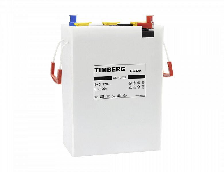 Аккумуляторная свинцовая тяговая "TIMBERG" 6V 390Ah (296x176x425) 296x176x425