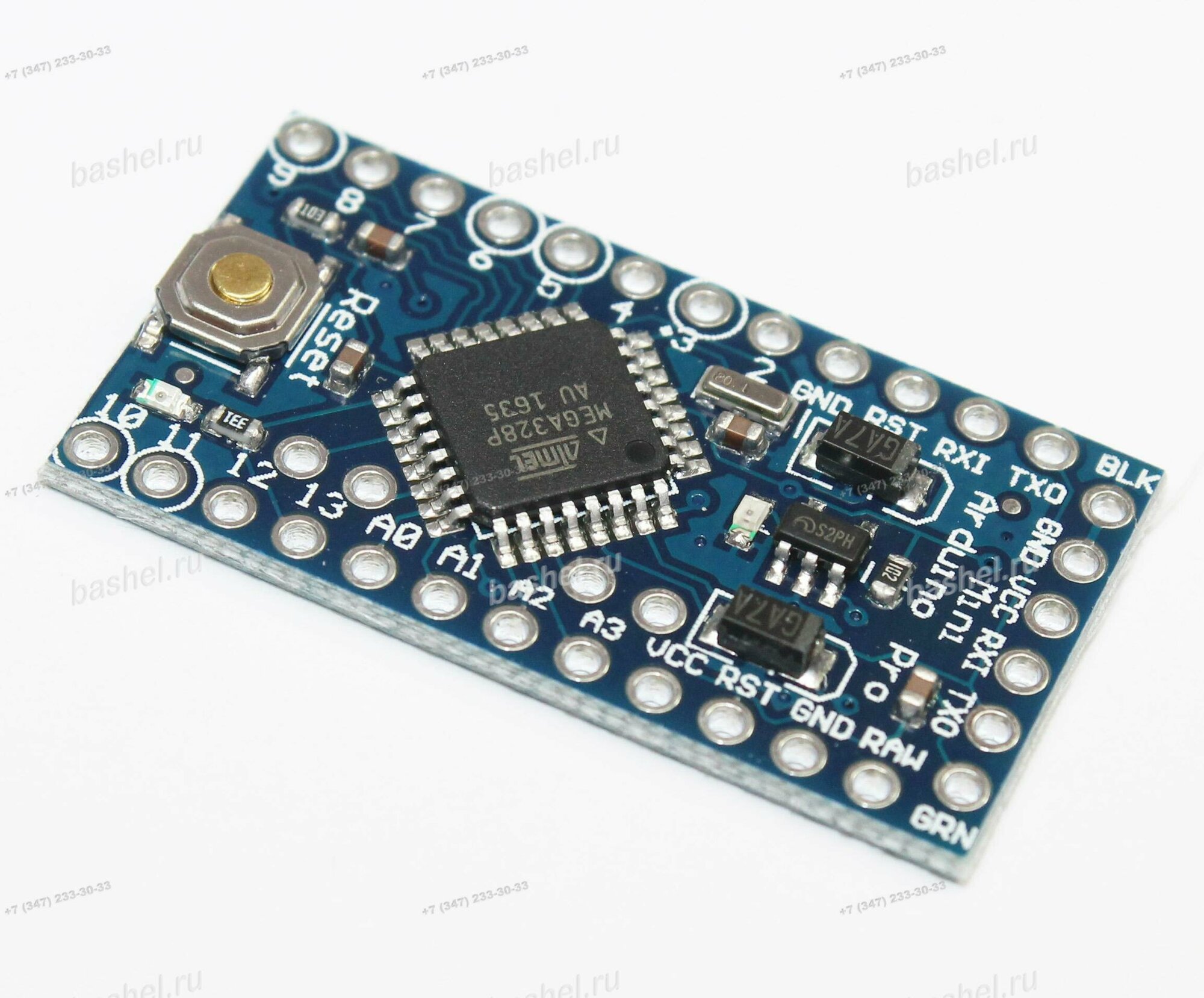 Arduino Pro Mini-5 на основе ATmega328, Программируемый МК модуль, WZE, (16 МГц, 5VDC)