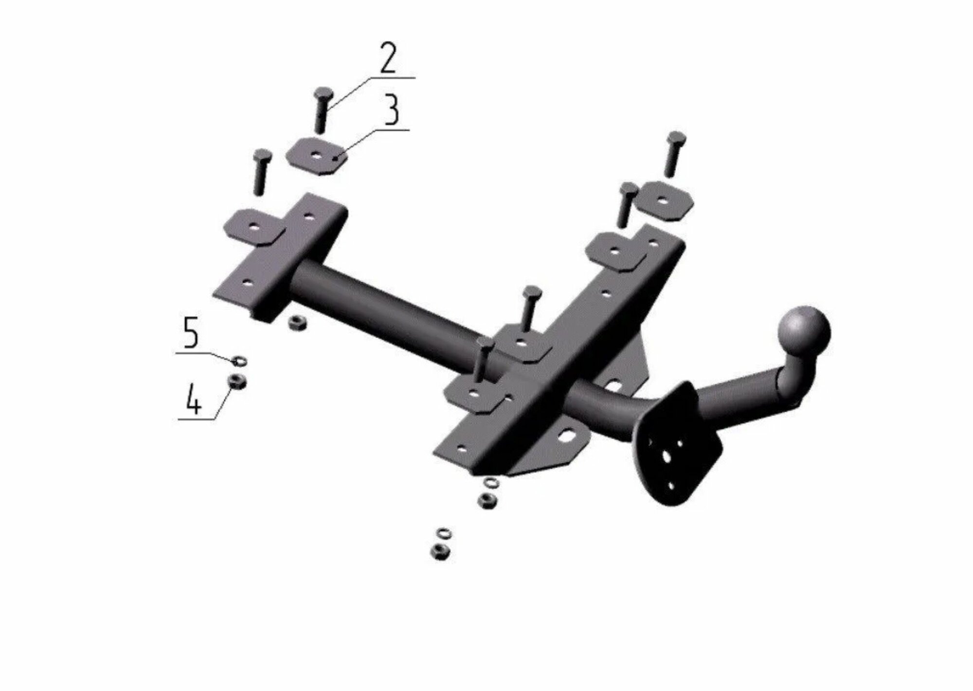 Фаркоп на ВАЗ 1111,11113 (без электрики, паспорт/сертификат в комплекте) Автос. VAZ-01