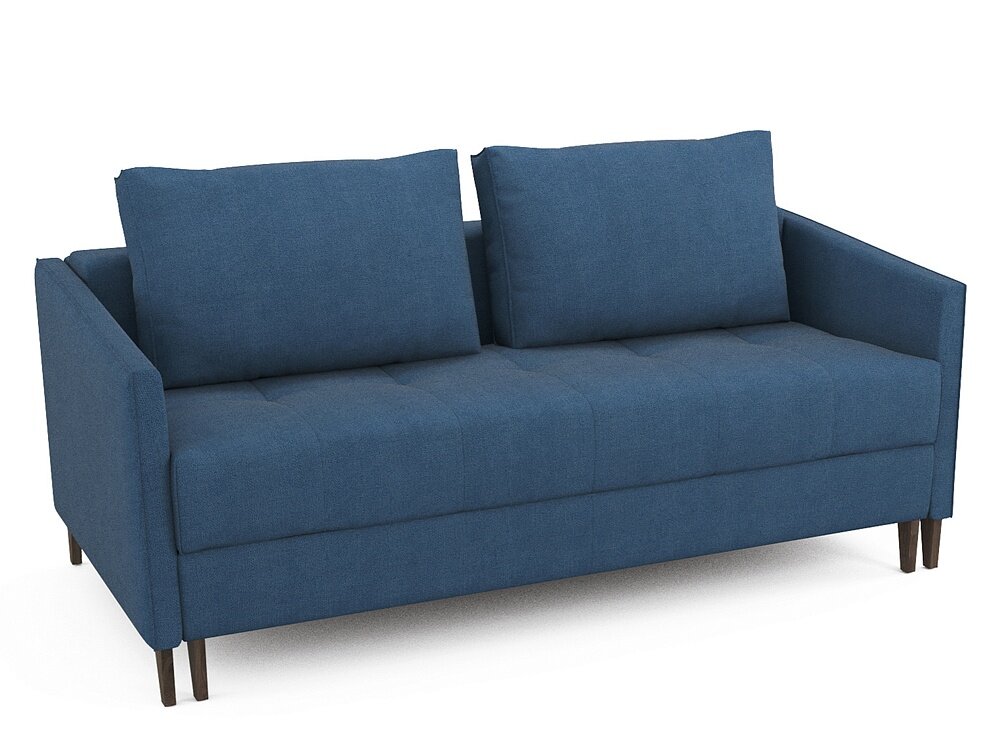 Прямой диван Ultra (Ультра) Синий Рогожка, пантограф (тик-так), 214х103х100 см, с ящиком для белья