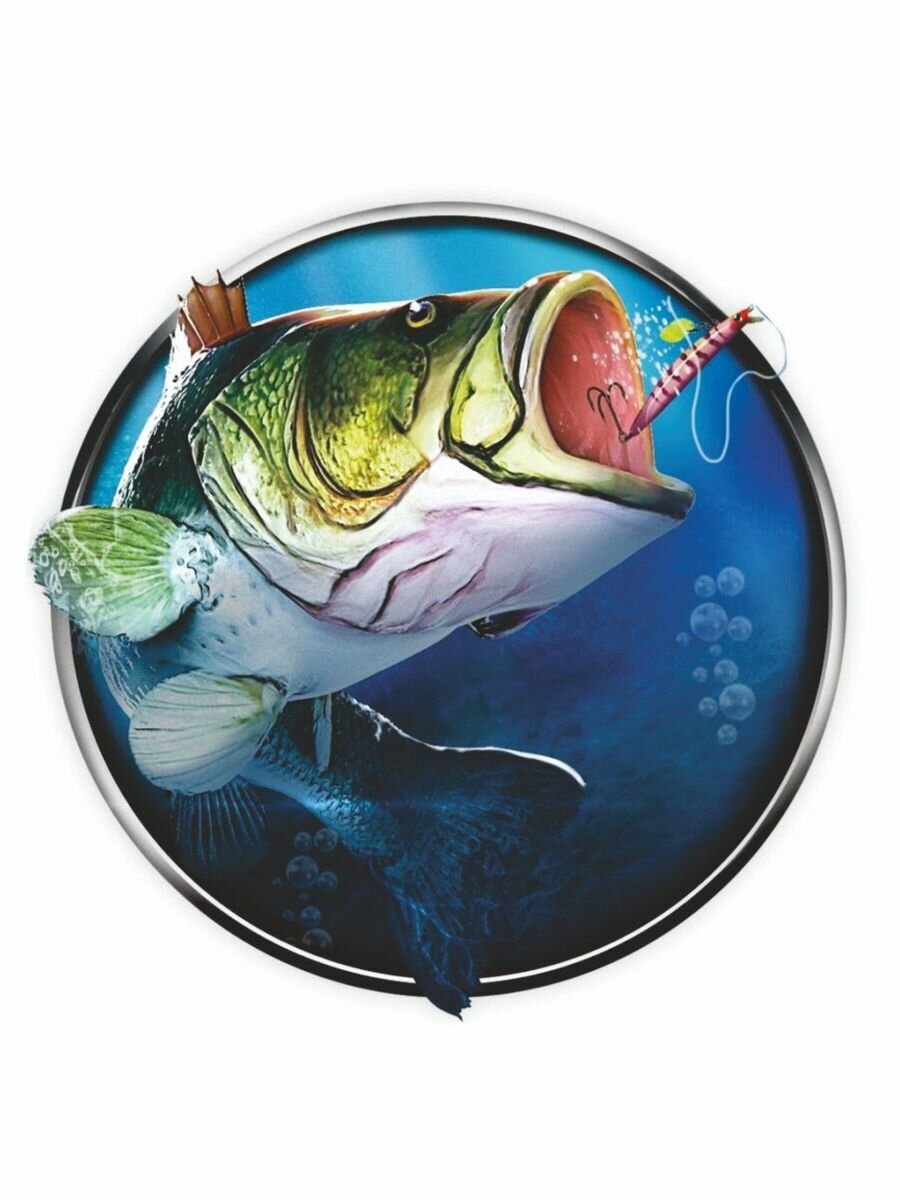 Наклейка "Рыбак", 100х100мм, вид 4, Арт рэйсинг