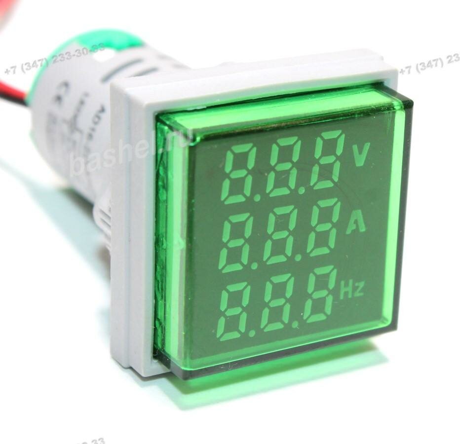 DMS-303 GREEN, Прибор щитовой, цифровой многофункциональный LED дисплей (ток (АС) - 2.100 А, напряжение (АС) - 60.50