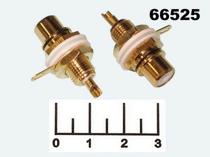 Разъем RCA гнездо в панель под гайку gold черный (366)