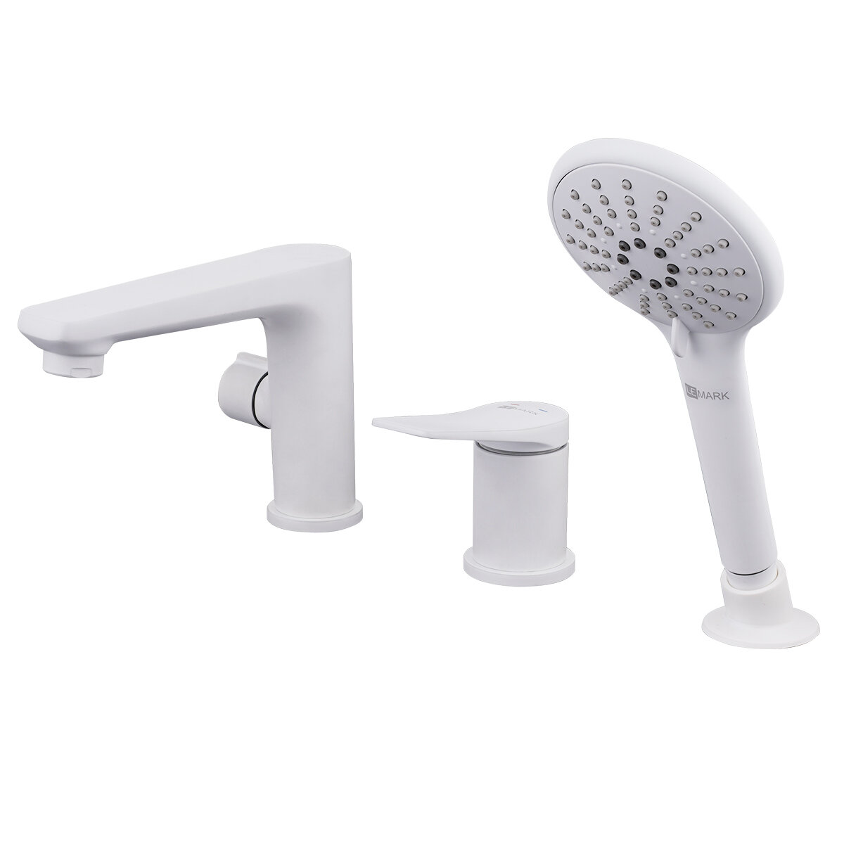 Смеситель Lemark Bronx LM3745MW на борт ванны, латунь, белый