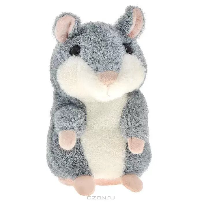 Мягая игрушка говорящая Хомяк-повторюшка Серый 3108/3 A2C Trade