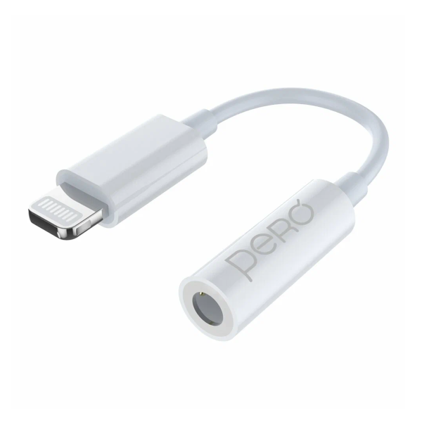 Переходник PERO AD13 Lightning - Jack 3.5мм White (Белый)