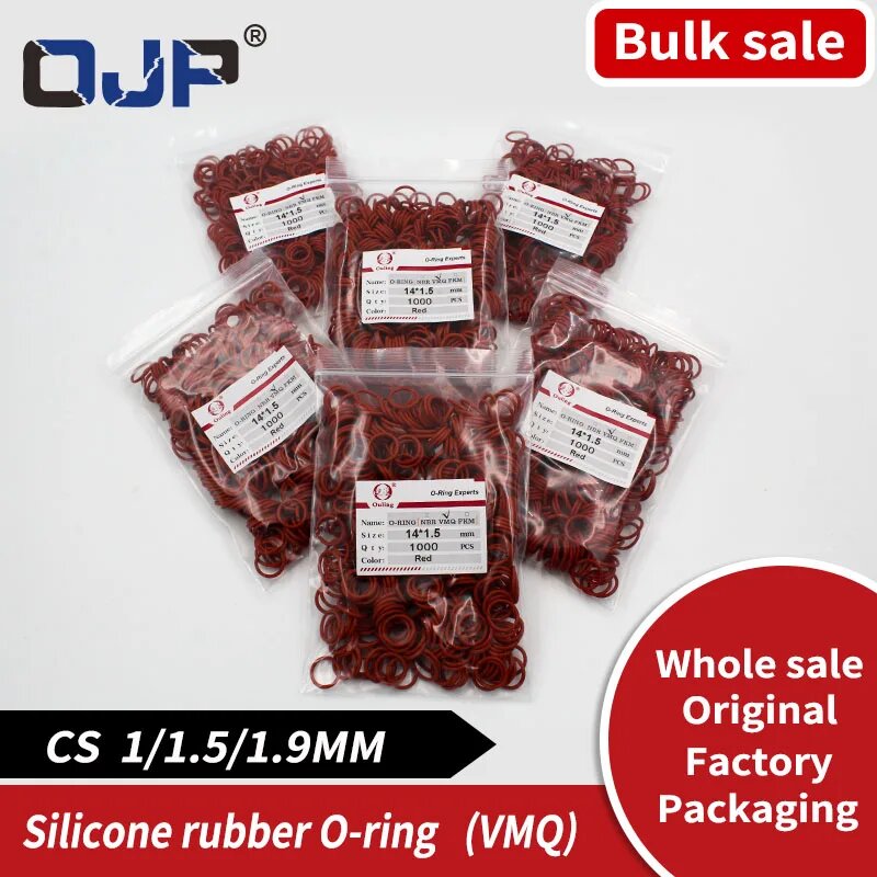 Уплотнительные кольца OJP, силиконовые, красные, 1/1.5/1.9 мм OD9xCS1.9-10000