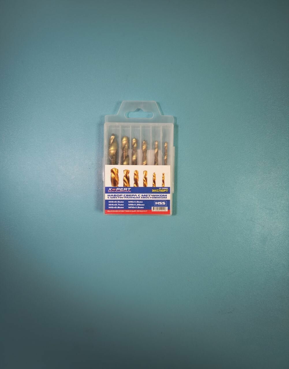 Набор сверл с метчиком с шестигранным хвостовиком М3,4,5,6,8,10, 6 шт