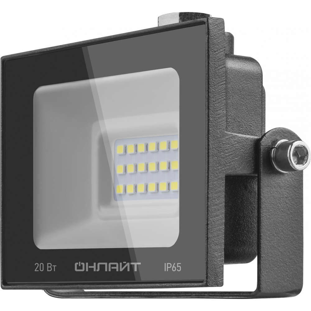 Прожектор светодиодный 61 949 OFL-20-6K-BL-IP65-LED 20Вт 6000К IP65 1600лм черн. Онлайт 61949