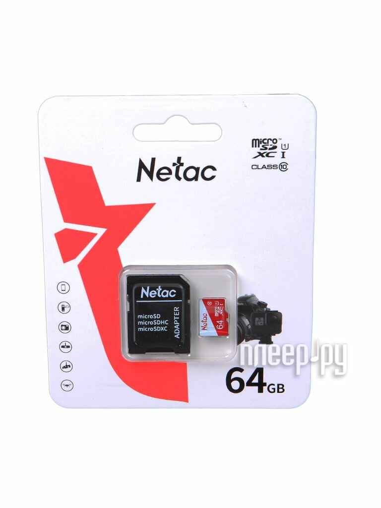 Карта памяти MicroSD 64GB Netac ECO Class 10 (NT02P500ECO-064G-R)