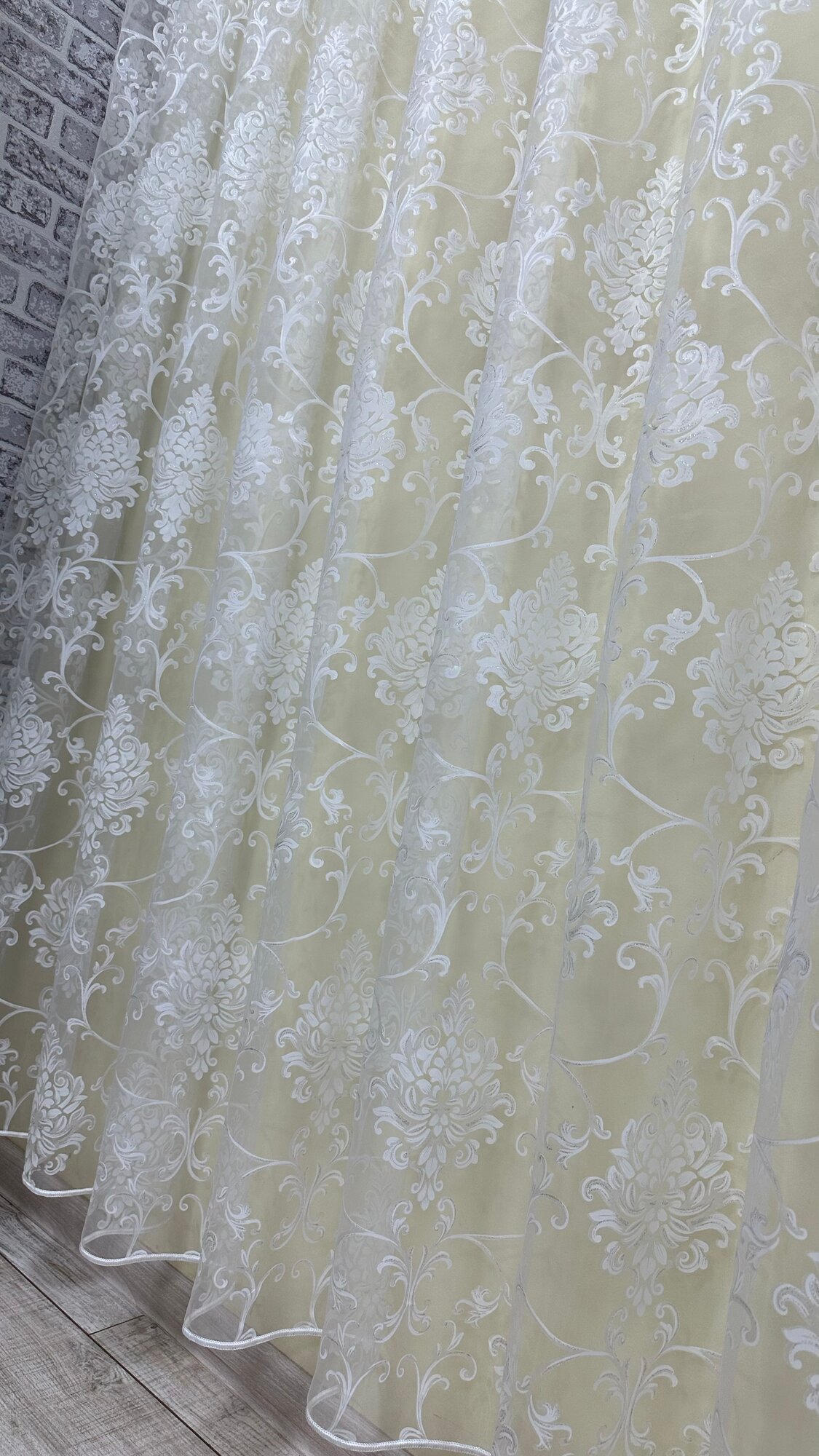 Тюль органза белые вензеля, 5м*2,7м