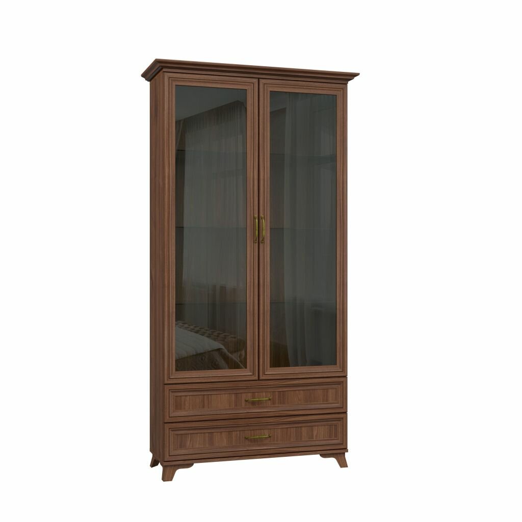 Шкаф двухдверный со стеклом Ариэль ШК-2С орех