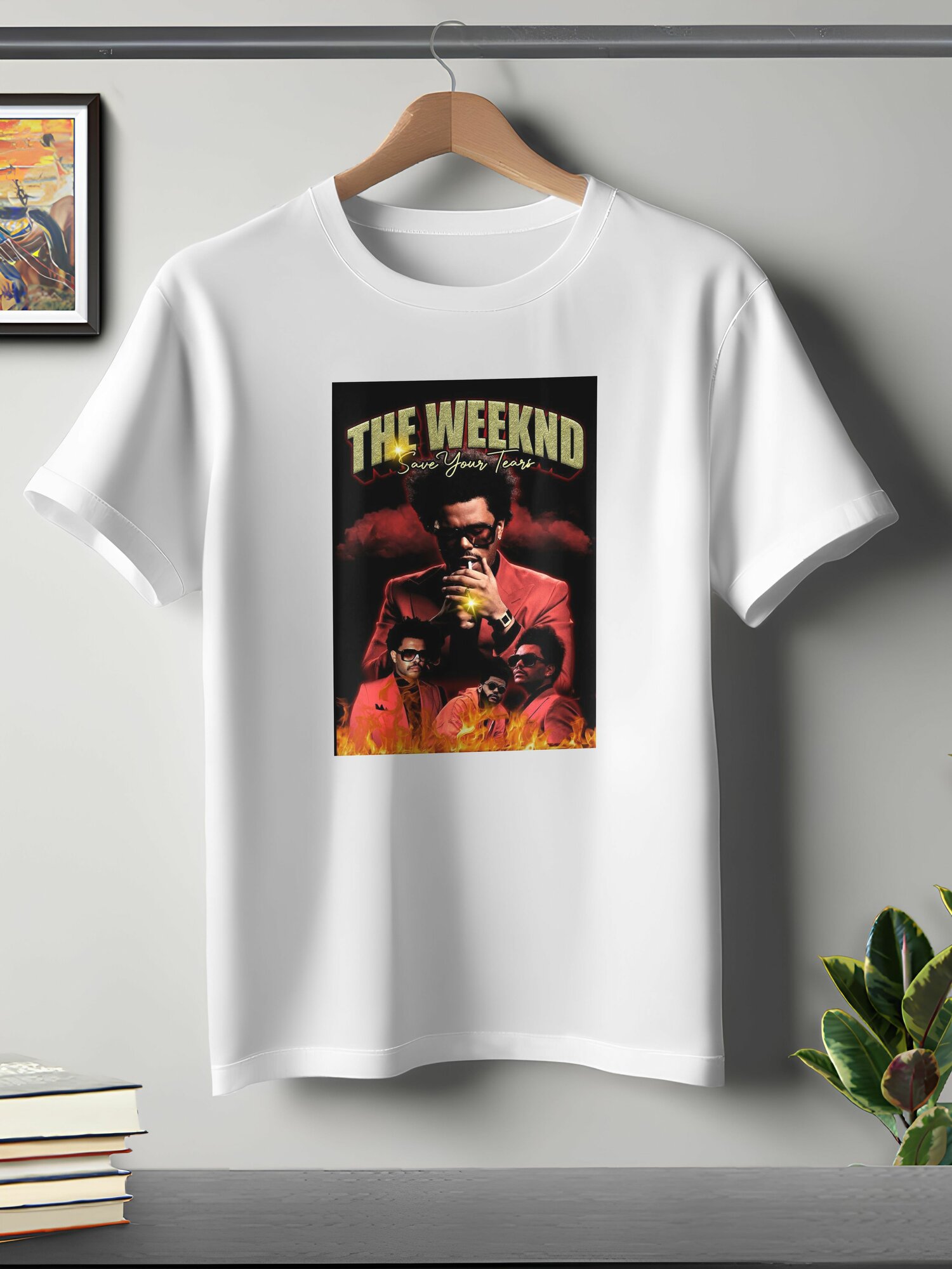 Футболка ONEQ унисекс 52-54 (XXL) размер с принтом Weeknd, белая