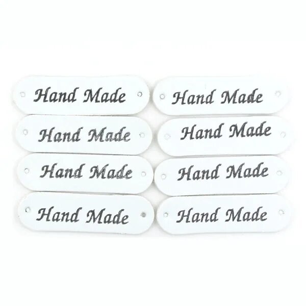 Кожаные бирки ручной работы 50 шт. Белый, White