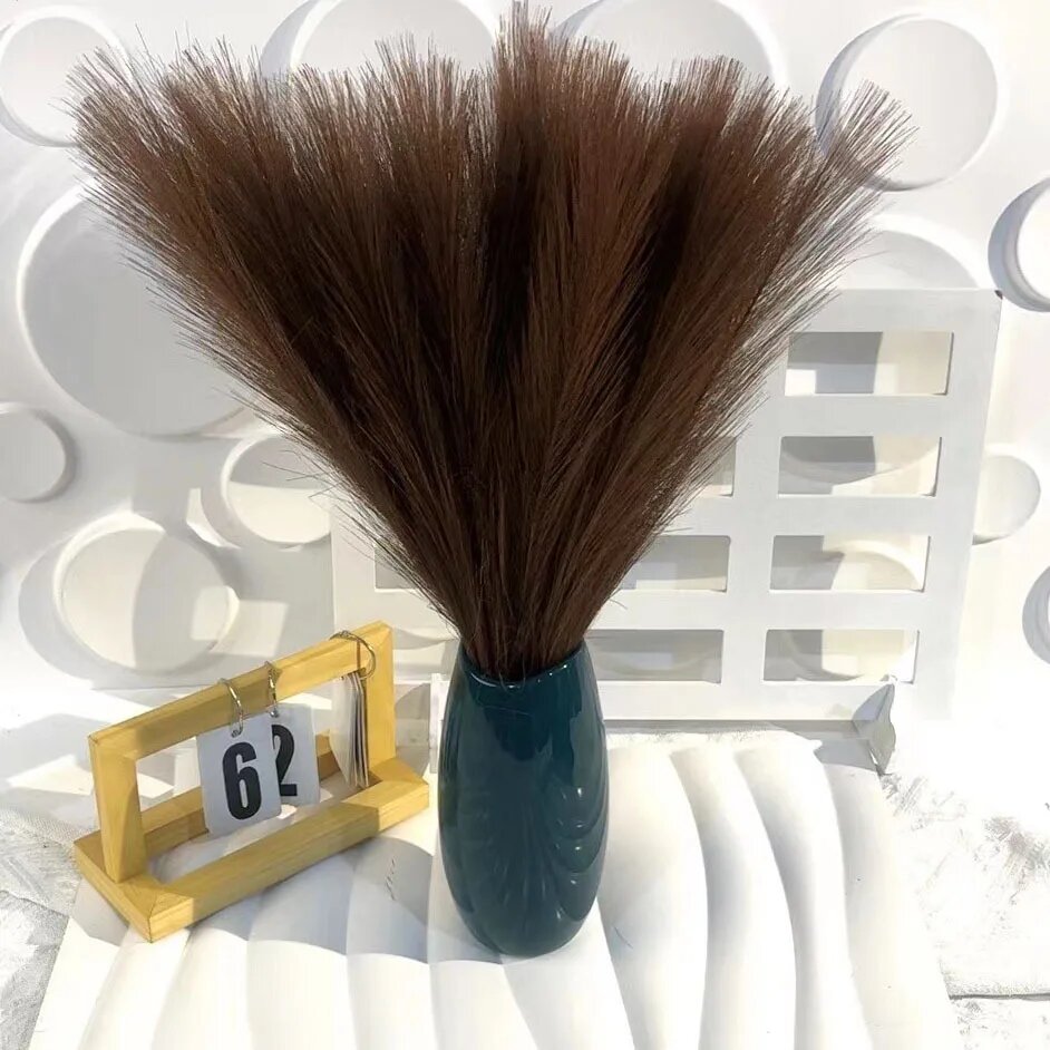 Искусственные цветы пампасская трава Boho Decor 50 см 10pcs, Коричневый, Dark Brown