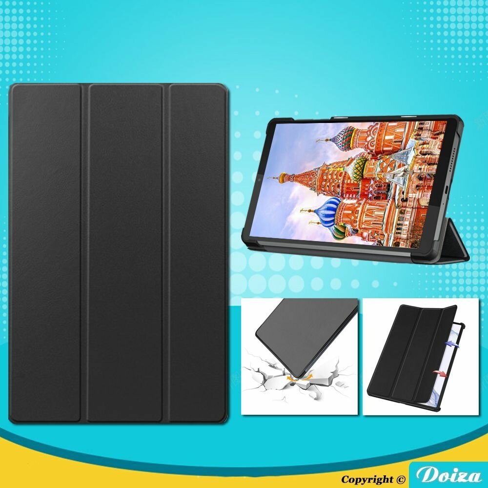 Чехол MyPads для Huawei MediaPad M5 (8.4 дюйма) SHT-AL09 — универсальный чехол-книжка с магнитом, экокожа, черный