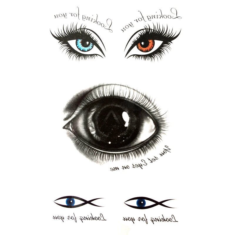 Красота глаз водостойкая временная татуировка наклейка флэш-тату татуировка хной животное временные татуировки мужчины женщины tatouage