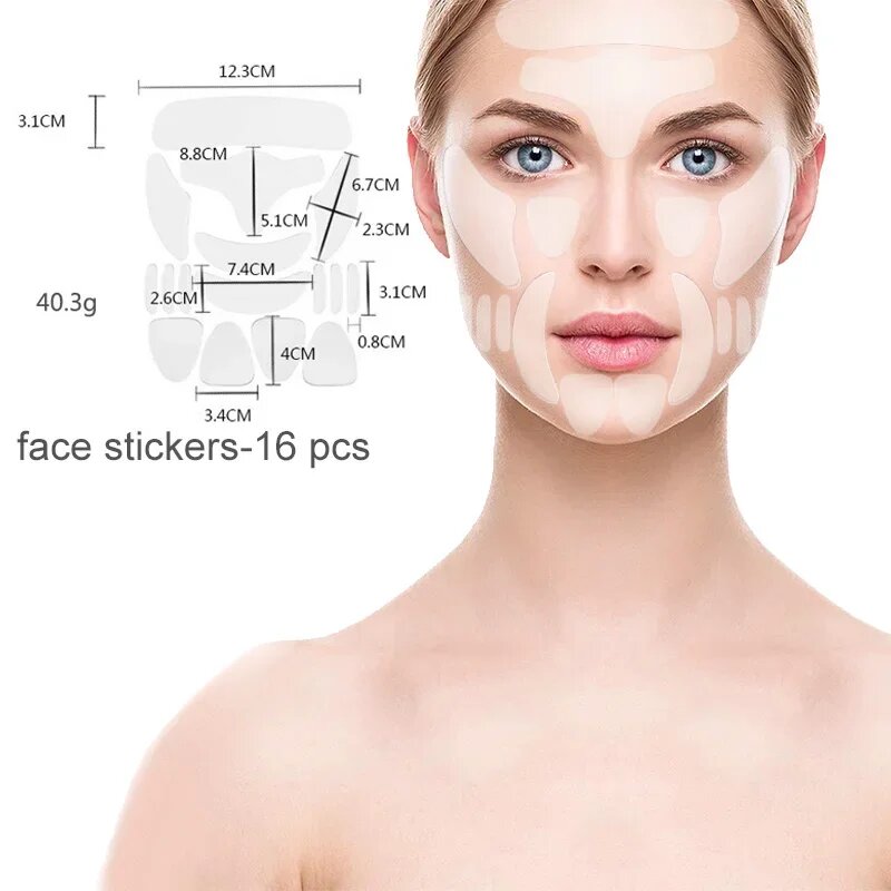Силиконовые наклейки для лица ZUOFILY, 16 шт, Цвет: 3-Face Sticker