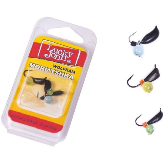 Мормышки вольфрамовые Lucky John 3 шт набор 004 Безнасадочный блистер