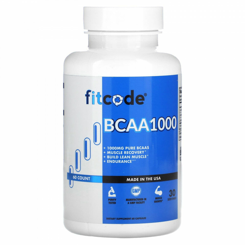 Fitcode, BCAA 1000, 60 капсул