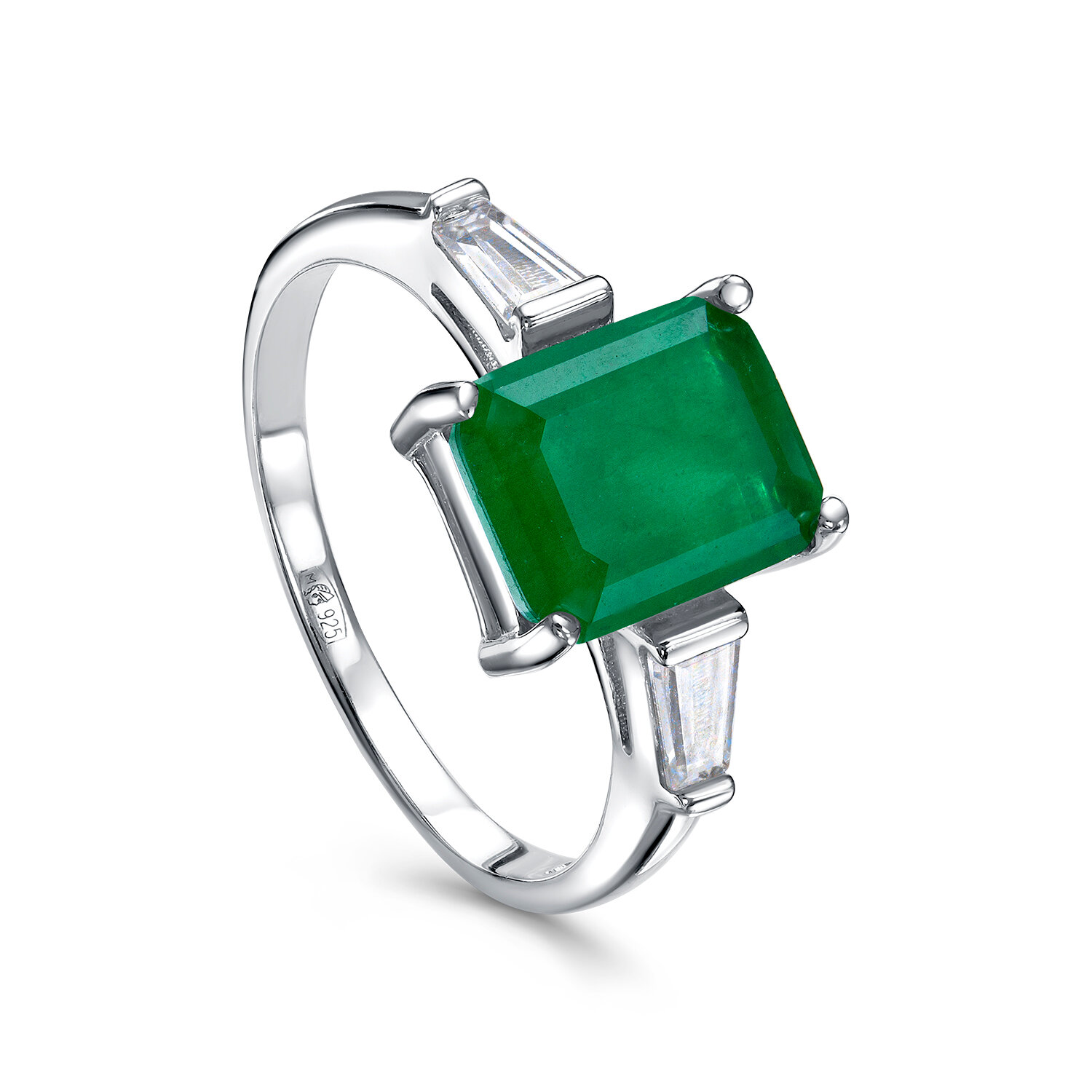 Кольцо, серебро, 925 проба, алпанит, фианит