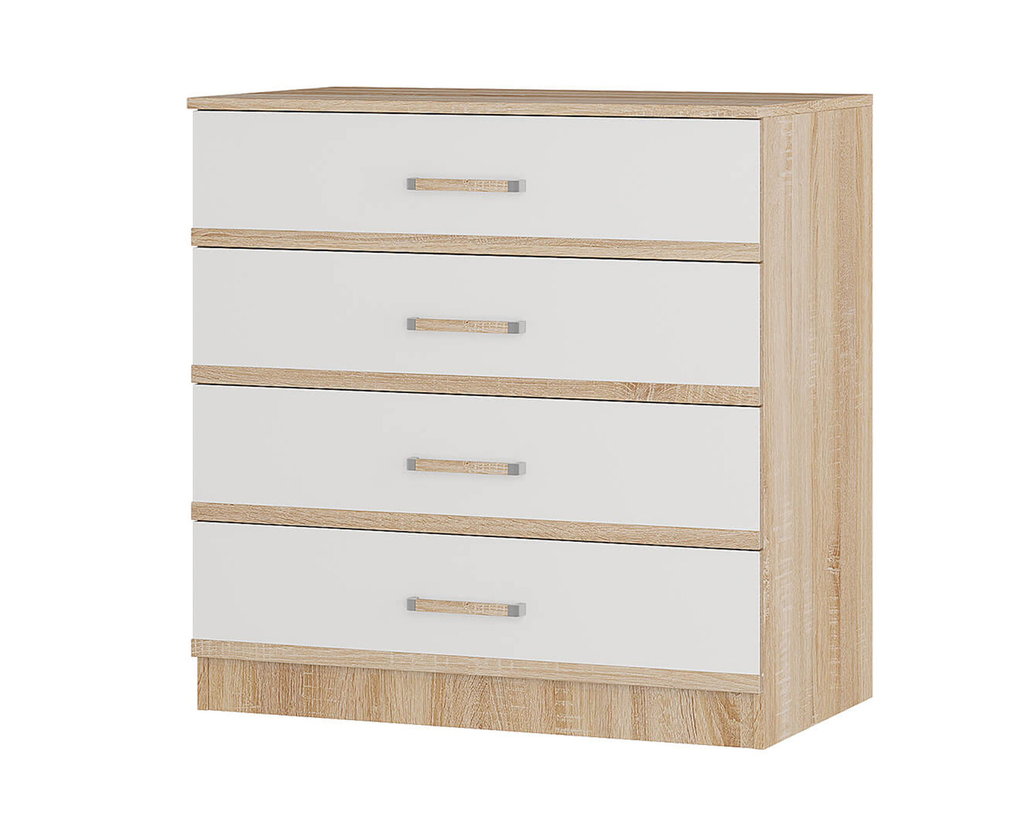 Комод Сакура 4 ящика (850х866х500) цвет Дуб сонома-белый БТС