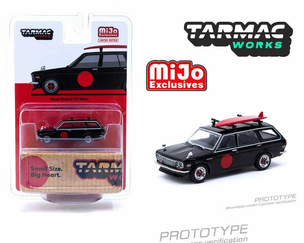 Коллекционная машинка Tarmac Works 1:64 Mijo Datsun Bluebird 510 Wagon with Surfboard