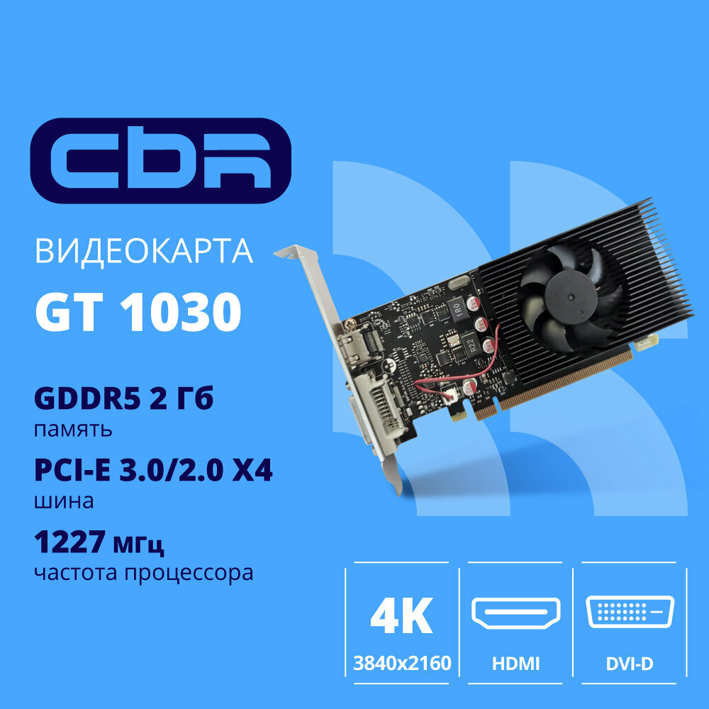 Видеокарта CBR VGA-STX1030-2G-RTL DDR 5
